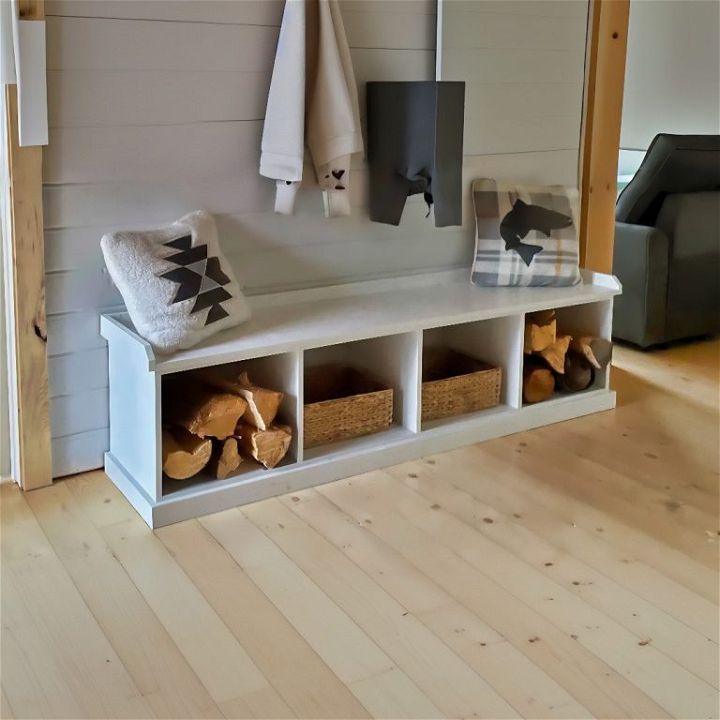How to Build a DIY Entryway Bench with Free Plans - DIY Cozy Home
