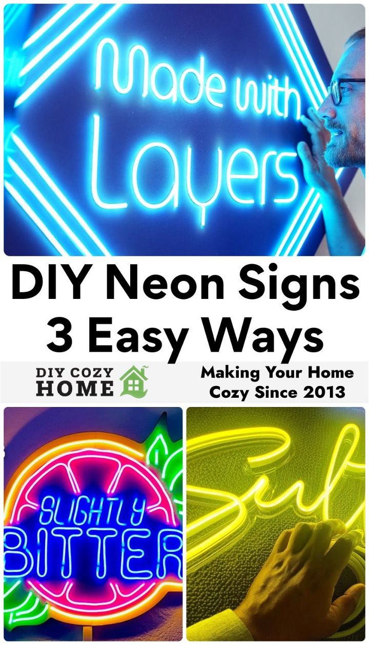 DIY Neon Sign: 3 Different Ways to Make Neon Signs - DIY Cozy Home